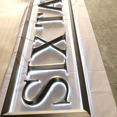 China Custom LED Backlit Letter Sign 3D Illuminated Business Store Sign 6000K 100-240V Stainless Steel for sale