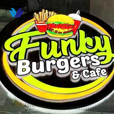 China Custom 3D Illuminated Channel Letter Stainless Steel Sign LED Advertising Logo Acrylic Light Box 30x30 cm for sale