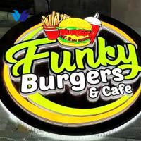 China Custom 3D Illuminated Channel Letter Stainless Steel Sign LED Advertising Logo Acrylic Light Box 30x30 cm for sale