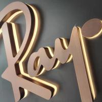 China HongSen Custom 3D Metal Backlit LED Sign 100-240V Stainless Steel Channel Letter for sale