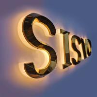 China HongSen Custom 3D Metal Backlit LED Sign 100-240V Stainless Steel Channel Letter for sale