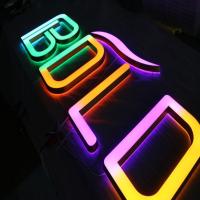 China Custom Acrylic RGB LED Channel Letters Sign 30x30 cm Frontlit Illuminated for Shop Bar Decor for sale