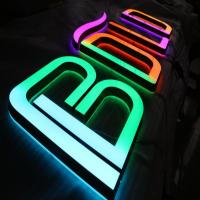 China Custom Acrylic RGB LED Channel Letters Sign 30x30 cm Frontlit Illuminated for Shop Bar Decor for sale