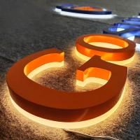 China Custom Backlit Stainless Steel Letters Outdoor Advertising Sign 6000K LED 30000H Lifespan for sale