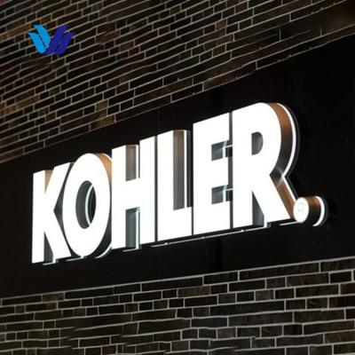 China Custom LED Backlit Channel Letter Sign 6000K Outdoor Metal Advertising Sign 30000H Lifespan for sale