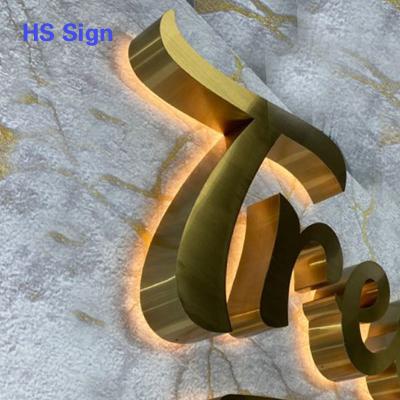 China Custom Electroplated Mirror LED Channel Letters 12V Stainless Steel Sign for Outdoor Indoor Advertising for sale