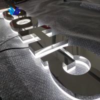 China Custom LED Acrylic Letters Outdoor Titanium Mirror 3D Backlit Sign for Commercial Store for sale
