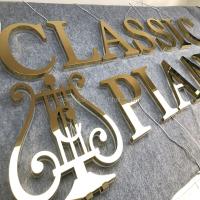 China Custom LED Acrylic Letters Outdoor Titanium Mirror 3D Backlit Sign for Commercial Store for sale