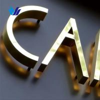 China Custom LED Acrylic Letters Outdoor Titanium Mirror 3D Backlit Sign for Commercial Store for sale