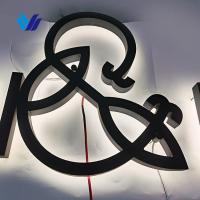 China Custom LED Backlit Stainless Steel Sign 12V 6000K for Commercial Facade Logo for sale
