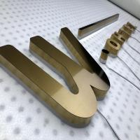 China Hongsen Custom Gold Metal Channel Letter Sign with LED Backlit for Pizza Store Indoor Outdoor Use 6000K for sale