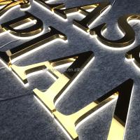 China Custom Stainless Steel LED Backlit Letter Sign 6000K 30000Hrs Indoor Outdoor Metal Logo for sale