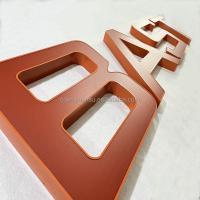 China Custom Orange Red Front Lit Stainless Steel LED Channel Letter Sign 12V Battery Powered for Hospitals Malls for sale