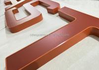 China Custom Orange Red Front Lit Stainless Steel LED Channel Letter Sign 12V Battery Powered for Hospitals Malls for sale