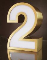 China Hongsen Customized Outdoor Metal LED Letter Sign Golden 12V 40W Adaptor Small Facade Light for sale