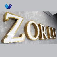 China Hongsen Customized Outdoor Metal LED Letter Sign Golden 12V 40W Adaptor Small Facade Light for sale