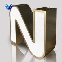 China Hongsen Customized Outdoor Metal LED Letter Sign Golden 12V 40W Adaptor Small Facade Light for sale