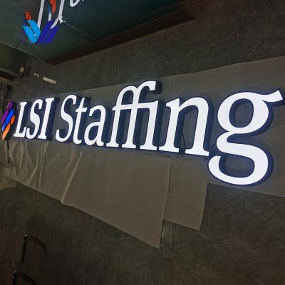 China HONGSEN Custom 3D LED Outdoor Signboard 6000K Waterproof Metal Store Front Sign for sale