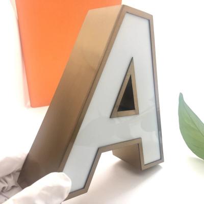 China Custom Backlight Stainless Steel Luminous 3D Letter Logo LED Outdoor Sign 6000K 30000Hrs for sale
