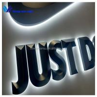 China Custom 3D LED Sign Stainless Steel Acrylic Backlit Outdoor Signboard 12V 4100K for sale