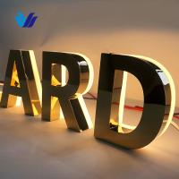 China Hongsen Custom Outdoor 3D LED Letter Lights 6000K for Restaurant Storefront Sign Gold Letters for sale
