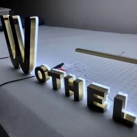 China HongSen Custom Stainless Steel LED Backlit Letter Sign 6000K 30000Hrs for sale