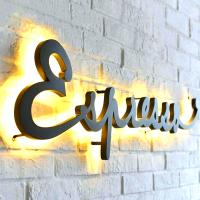 China Custom Brushed Gold Metal Back Luminous Stainless Steel Channel Letter LED Sign 6000K 30000Hrs for sale