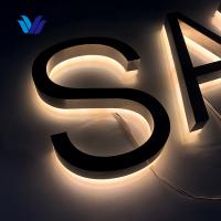 China HONGSEN Custom Wall LED Light 3D Backlit Acrylic Sign Gold Logo 6000K 30W for Indoor Outdoor for sale
