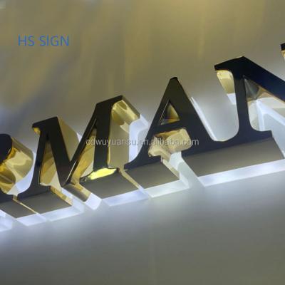 China Custom Electroplated Titanium LED Backlit Signage for Indoor Outdoor Commercial Channel Letters 6000K for sale