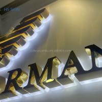 China Custom Electroplated Titanium LED Backlit Signage for Indoor Outdoor Commercial Channel Letters 6000K for sale