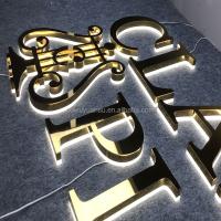 China Custom Electroplated Titanium LED Backlit Signage for Indoor Outdoor Commercial Channel Letters 6000K for sale