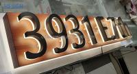 China Custom LED Letter Sign Outdoor Advertising Light Box 6000K 30000Hrs Metal Wood Grain Paint for sale