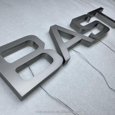 China Hongsen Custom 3D LED Backlit Metal Letter Signage 6000K for Outdoor Indoor Shop Store for sale