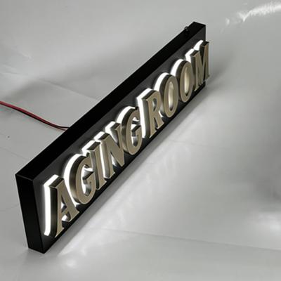 China Custom Electroplated Antique Bronze LED Backlit Channel Letter Sign 12V DC Stainless Steel for sale