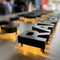 China Custom Stainless Steel Black Backlit Letters with Warm White LED Channel Lettering for Commercial Advertising for sale
