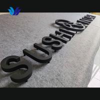 China Custom Stainless Steel Black Backlit Letters with Warm White LED Channel Lettering for Commercial Advertising for sale