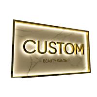 China Custom Shape LED Backlit Metal Letter Protective Cover Illuminated Sign for Store Front for sale