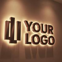 China Custom LED Backlit Letters Aluminum Stainless Steel Indoor Outdoor Signs 6000K 30000Hrs for sale