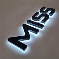 China Custom 3D LED Backlit Metal Sign Illuminated Outdoor Storefront Business Signage 120V for sale