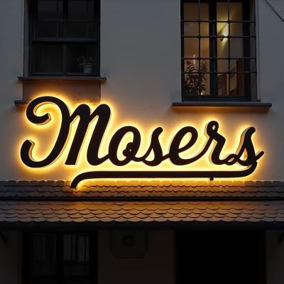 China Matte Black LED Backlit Letter Sign 6000K 30000Hrs for Modern Office Exterior for sale