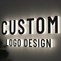 China Matte Black LED Backlit Letter Sign 6000K 30000Hrs for Modern Office Exterior for sale