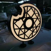 China Round LED Backlit Light Box Waterproof Illuminated Metal Frame Sign 6000K Acrylic for Shop Cafe for sale