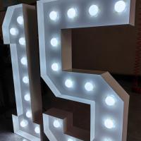 China Custom Giant Marquee Letters LED Numbers for Wedding Party Outdoor Light Up Bulb Signs 6000K 2kg for sale