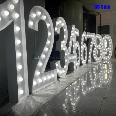 China Custom LED Marquee Letters 3ft 4ft 5ft Light Up Wedding Sign PVC Stainless Steel for sale