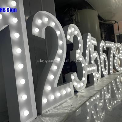China Custom Outdoor Light Up Marquee Letters 5ft Numbers 4ft LED Sign PVC Stainless Steel for sale