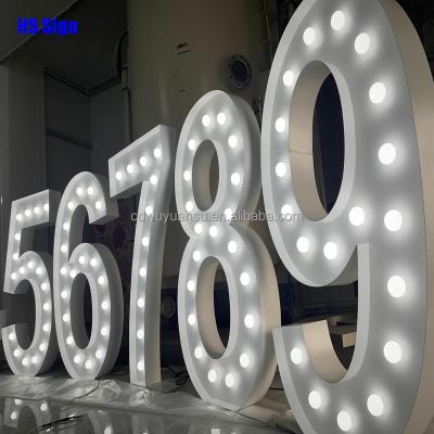 China Custom LED Light Sign Galvanized Sheet 50000 Hours Wedding Marquee Number Birthday Party Decoration for sale