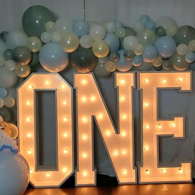 China Wholesale 4ft 5ft 3D Metal LED Marquee Letters Numbers Birthday Wedding Decoration Stand for sale