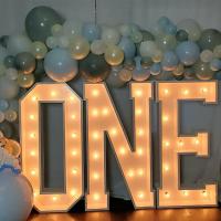China Wholesale 4ft 5ft 3D Metal LED Marquee Letters Numbers Birthday Wedding Decoration Stand for sale