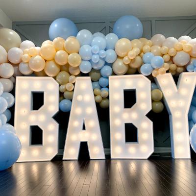 China LED Marquee Light Up Letters Sign 3ft 4ft PVC Stainless Steel Wedding Party Decor for sale
