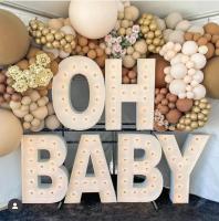 China Custom OH BABY Marquee Letters 3FT 4FT Outdoor Waterproof Metal LED Light Sign for Wedding Party Event for sale